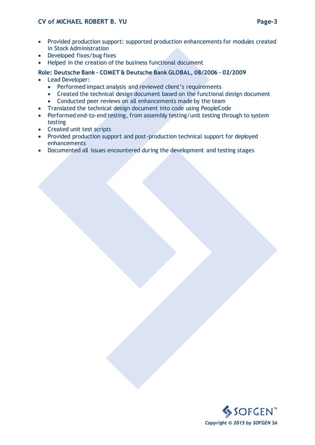SOFGEN CV_YU Michael_0715 (1) | PDF
