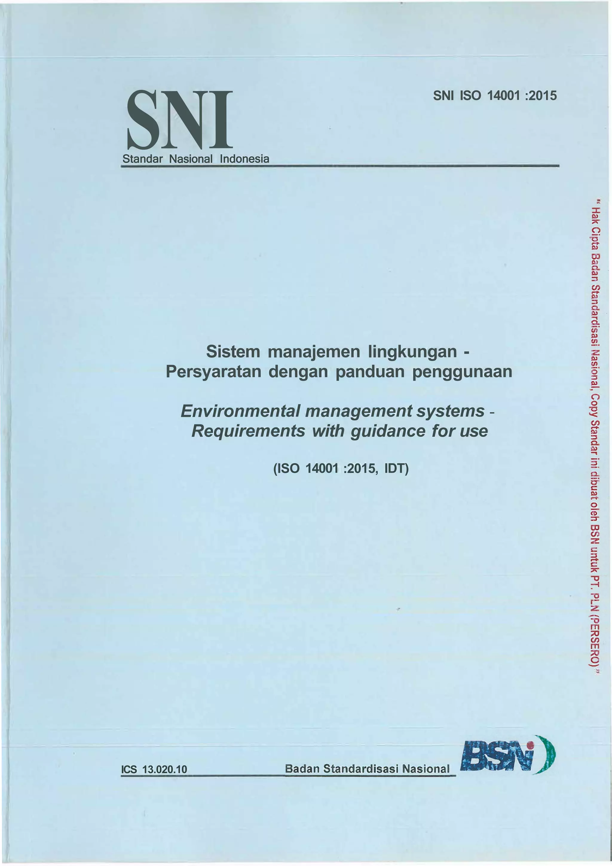366933503 sni-iso-14001-2015-sistem-manajemen-lingkungan-persyaratan-dengan-panduan-penggunaan | PDF