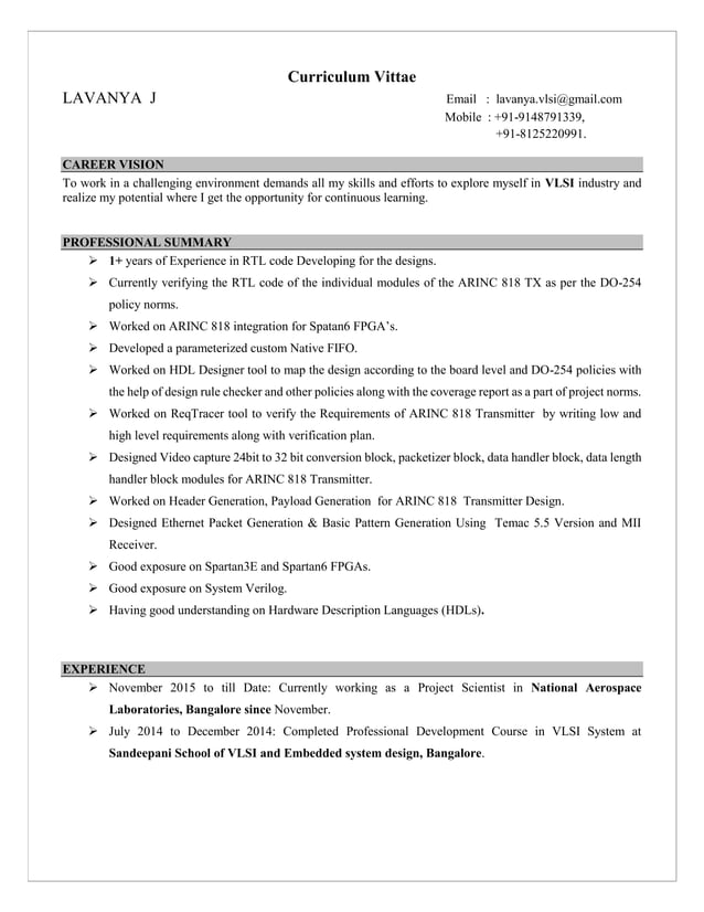 Curriculum_Vitae_lavanya_doc | PDF | Computing | Technology & Computing