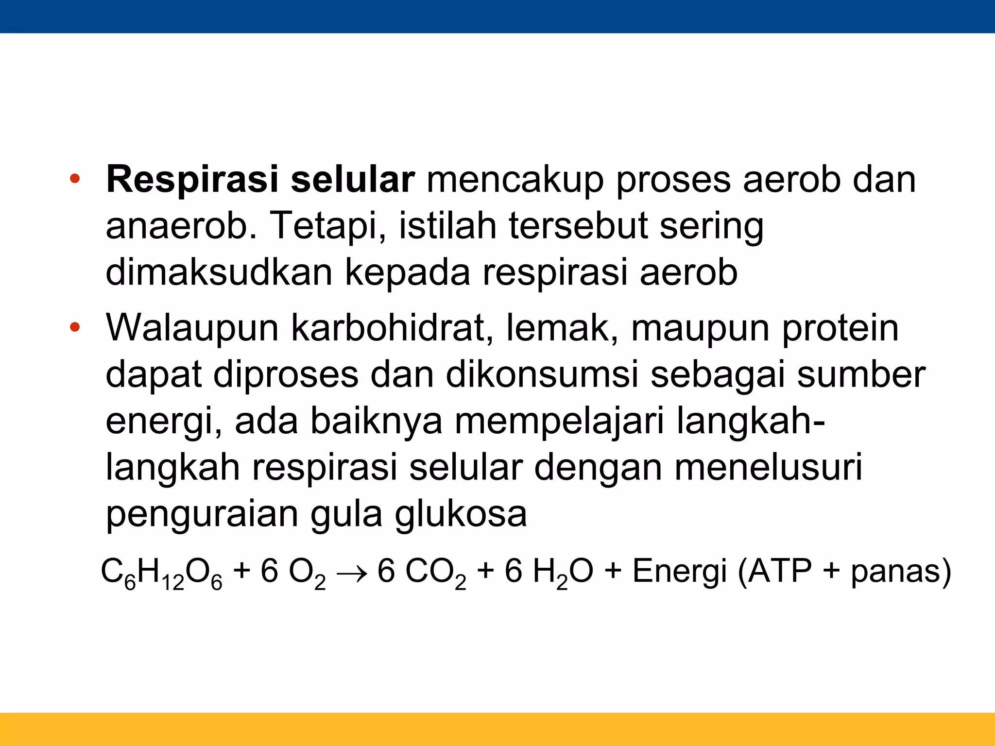 Respirasi Seluler | PPTX