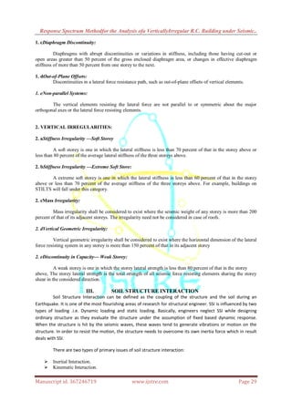 Response Spectrum Method for the Analysis of a Vertically Irregular R.C ...