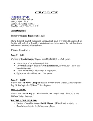 CURRICULUM VITAE Final | PDF