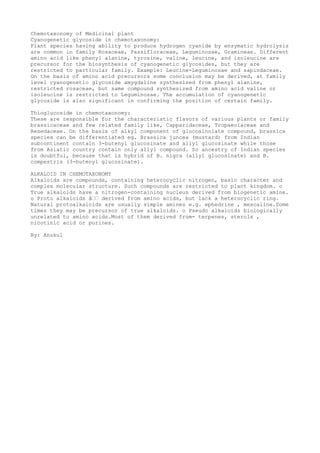 chemo-taxonomy-of-medicinal-plant | TXT | Biological Sciences | Science