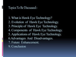 HAWK EYE TECHNOLOGY | PPTX