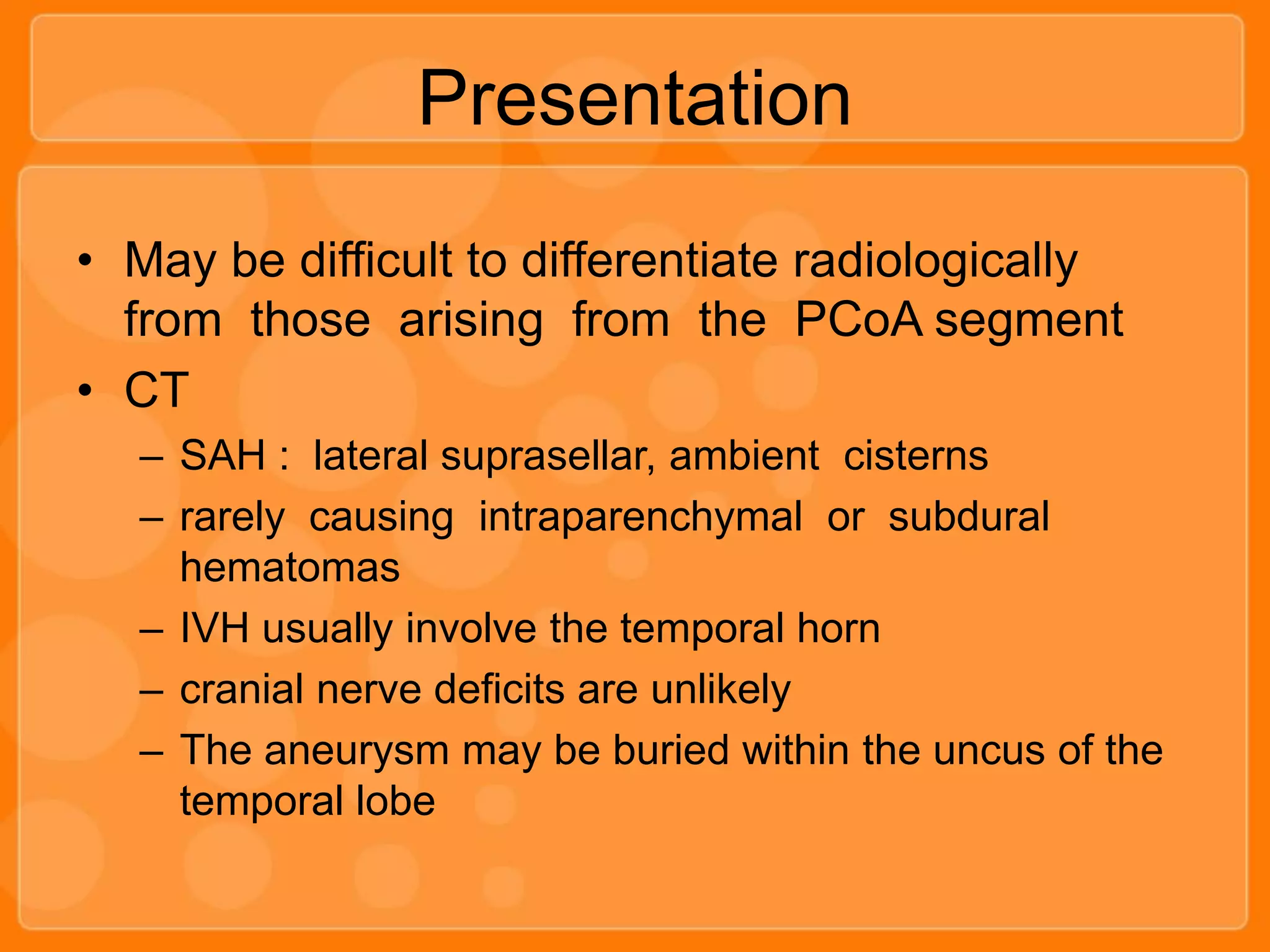 367 Intracranial internal carotid artery aneurysm | PPTX