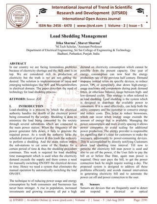 Load Shedding Management | PDF