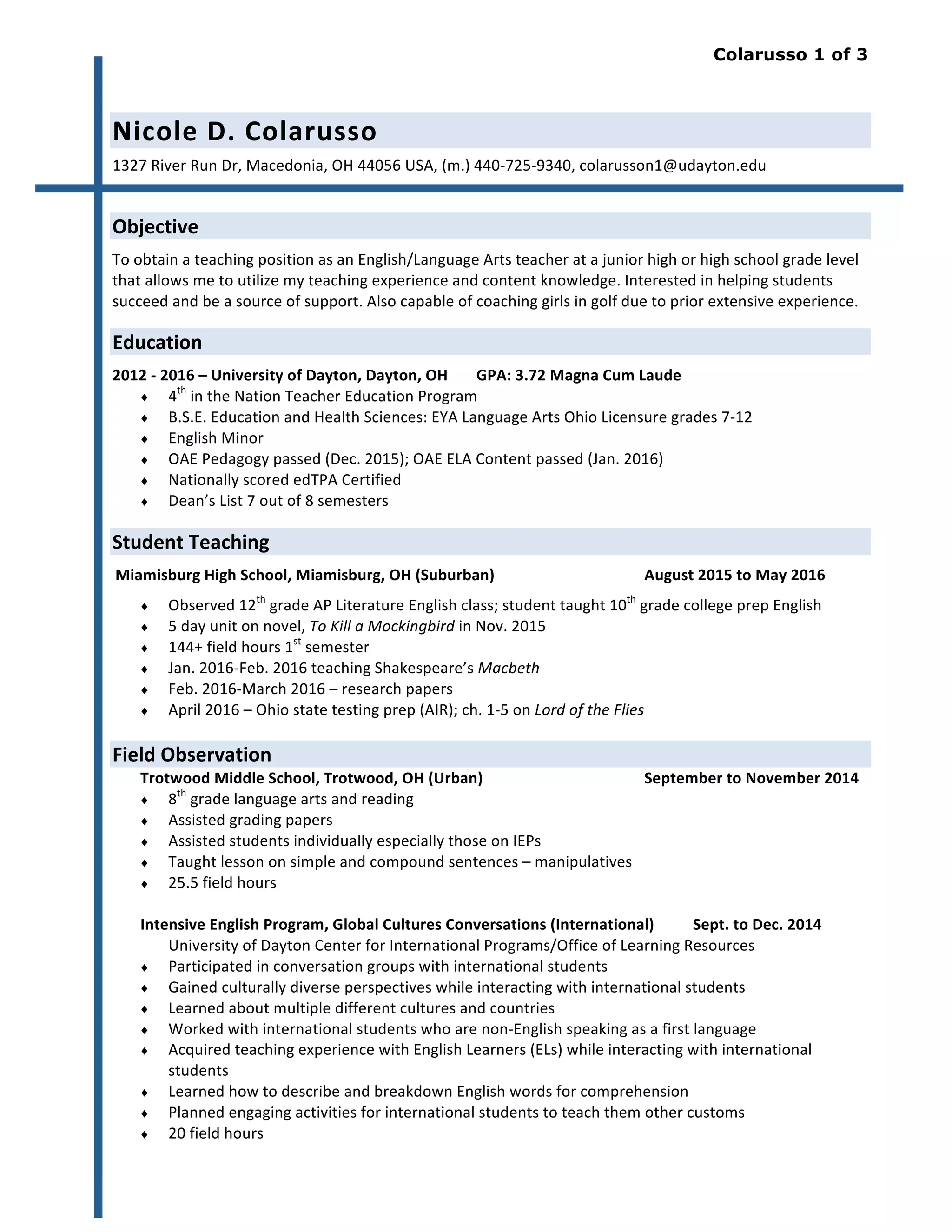PDF Colarusso resume | PDF