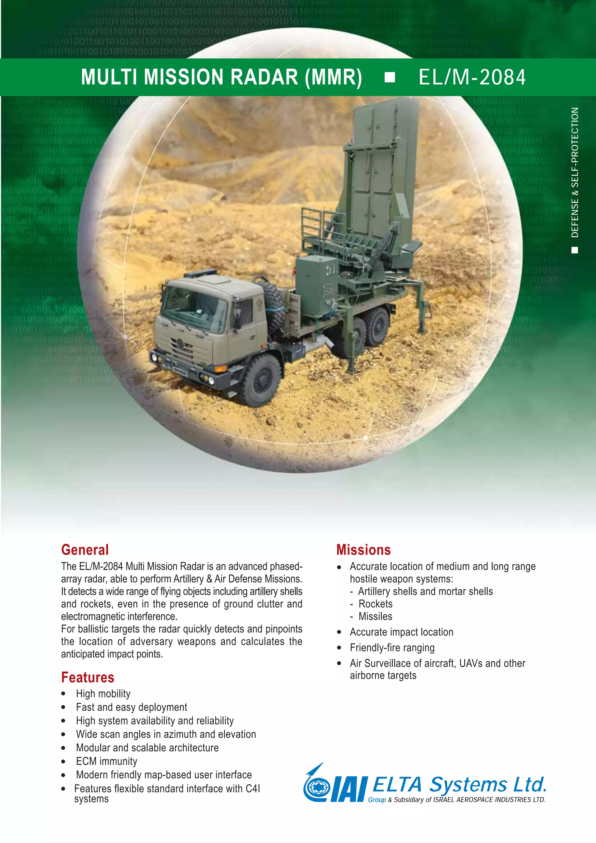 multi mission radar (MMR) - EL/M-2084 FOR IRON DOME | PDF