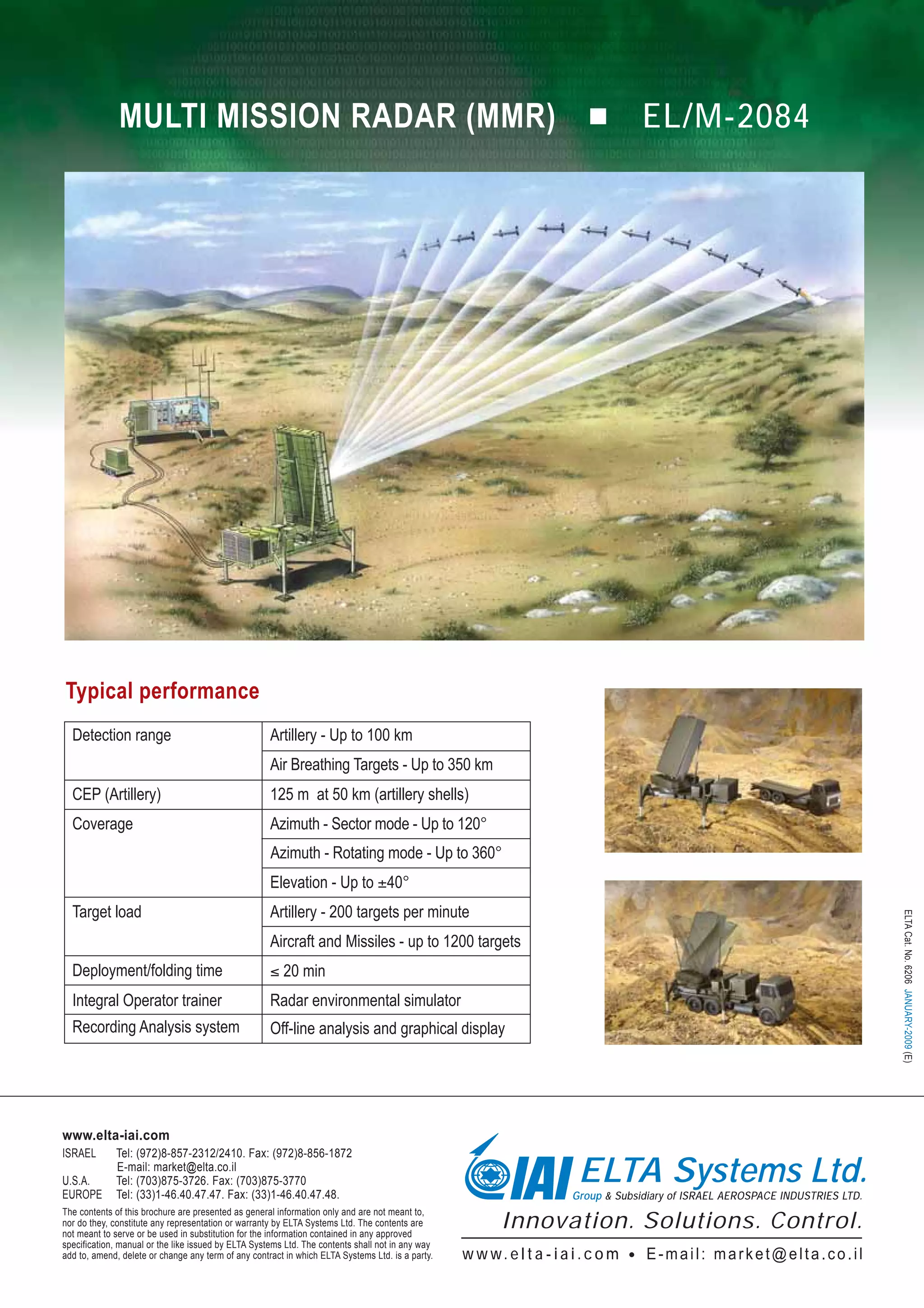 multi mission radar (MMR) - EL/M-2084 FOR IRON DOME | PDF