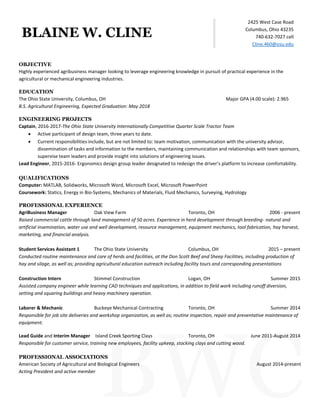 Blaine W. Cline Resume | PDF