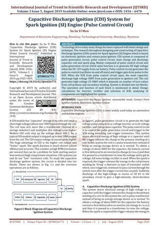 Capacitive Discharge Ignition CDI System for Spark Ignition SI Engine ...