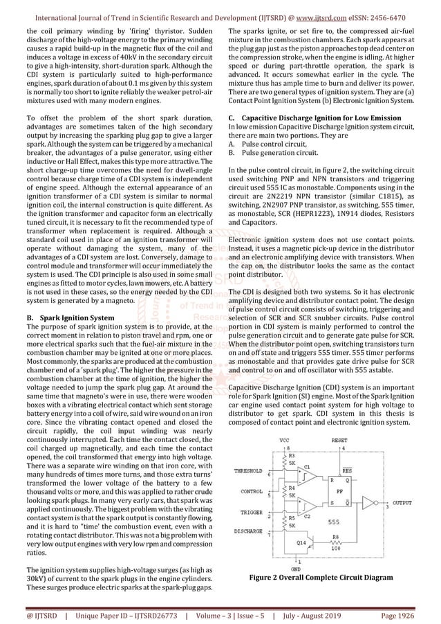 Capacitive Discharge Ignition CDI System for Spark Ignition SI Engine ...
