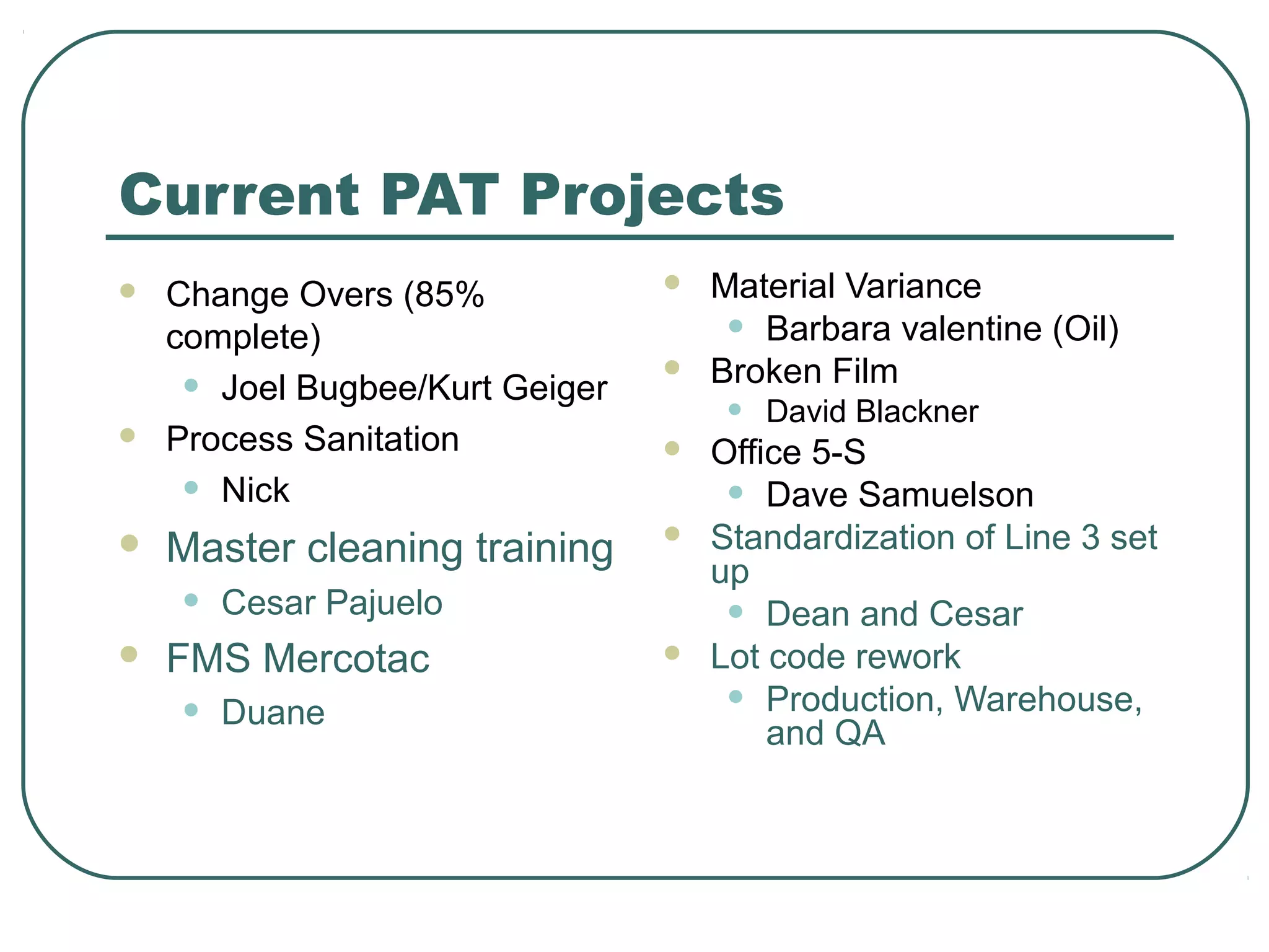 Combined PAT Presentations | PPT