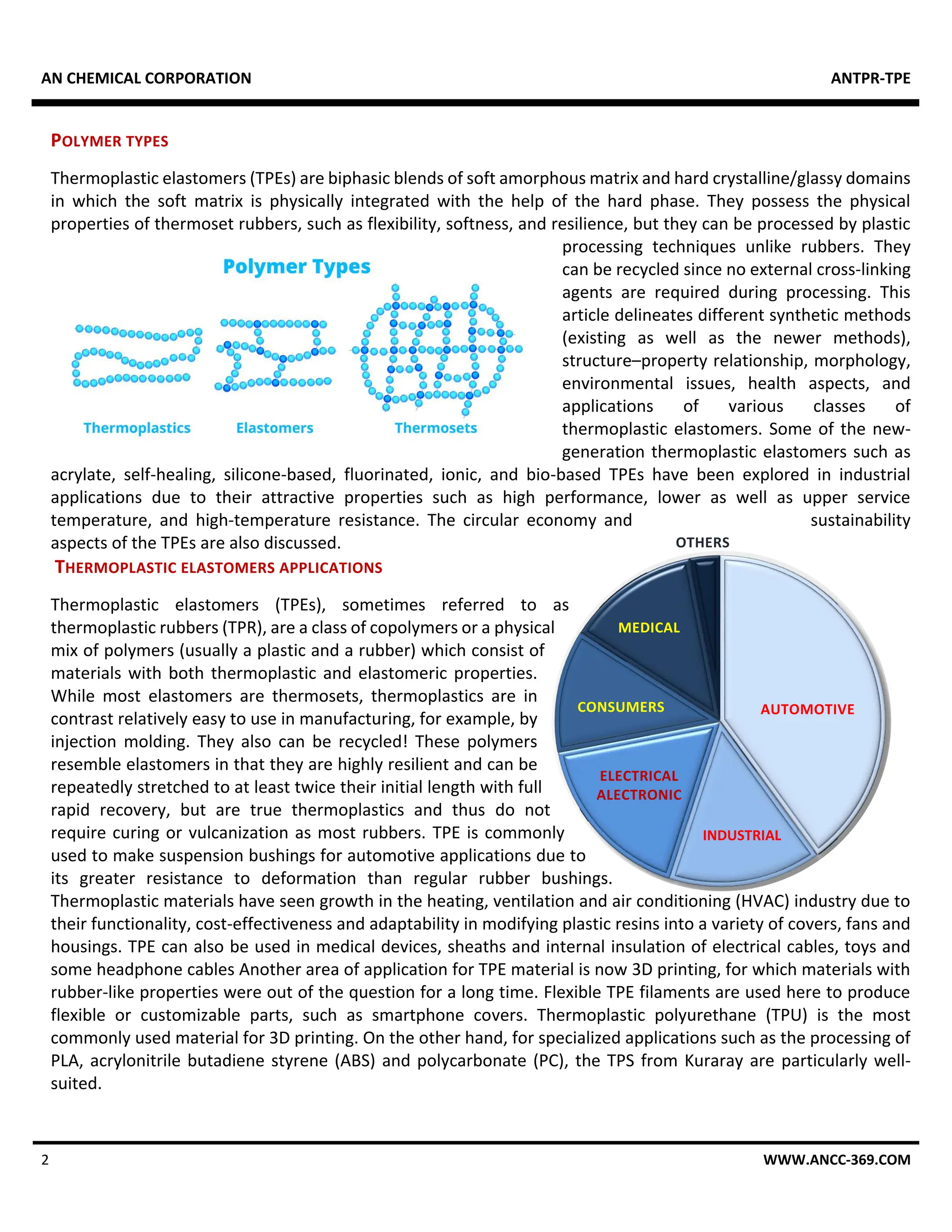 Thermoplastic elastomers (TPEs) industrial applications | PDF