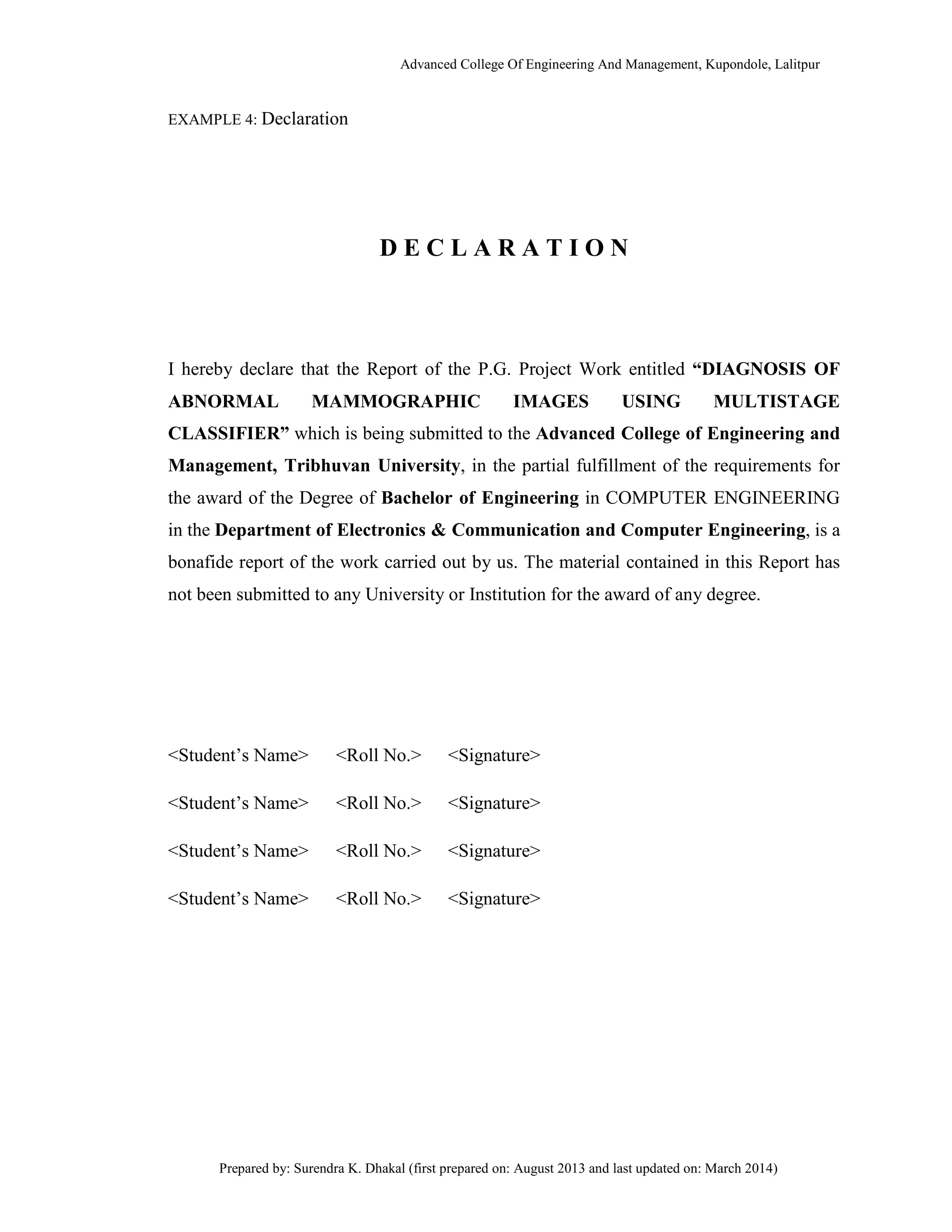 3691 major or minor project report guidelines and formats | PDF