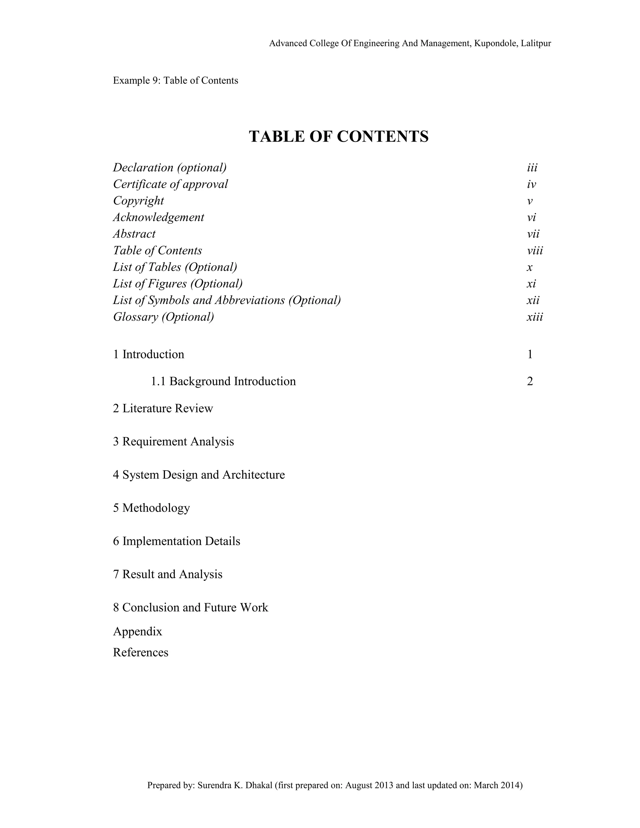 3691 major or minor project report guidelines and formats | PDF