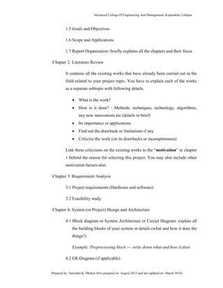 3691 major or minor project report guidelines and formats | PDF
