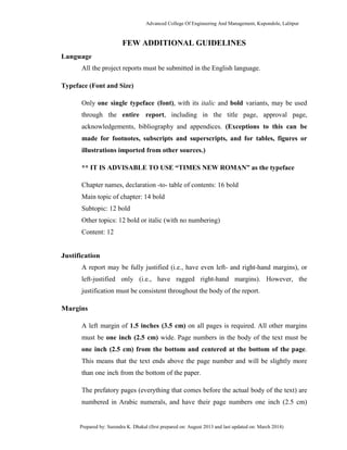 3691 major or minor project report guidelines and formats | PDF