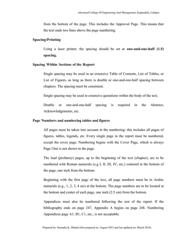 3691 major or minor project report guidelines and formats | PDF