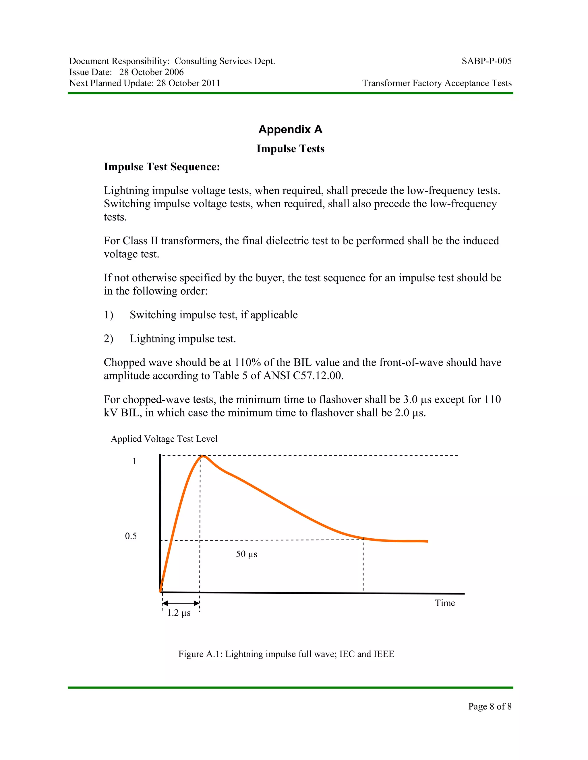 Transformer factory acceptance tests | PDF