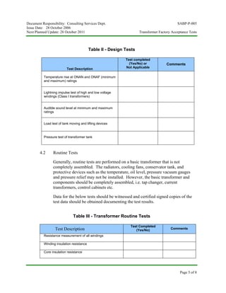 Transformer factory acceptance tests | PDF