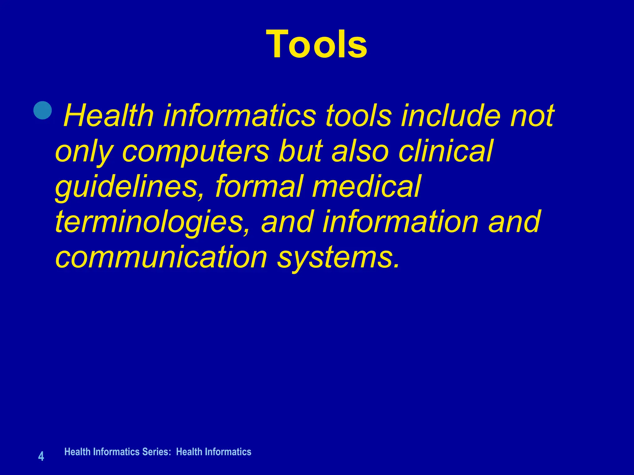 Introduction to health informatics course | PPT