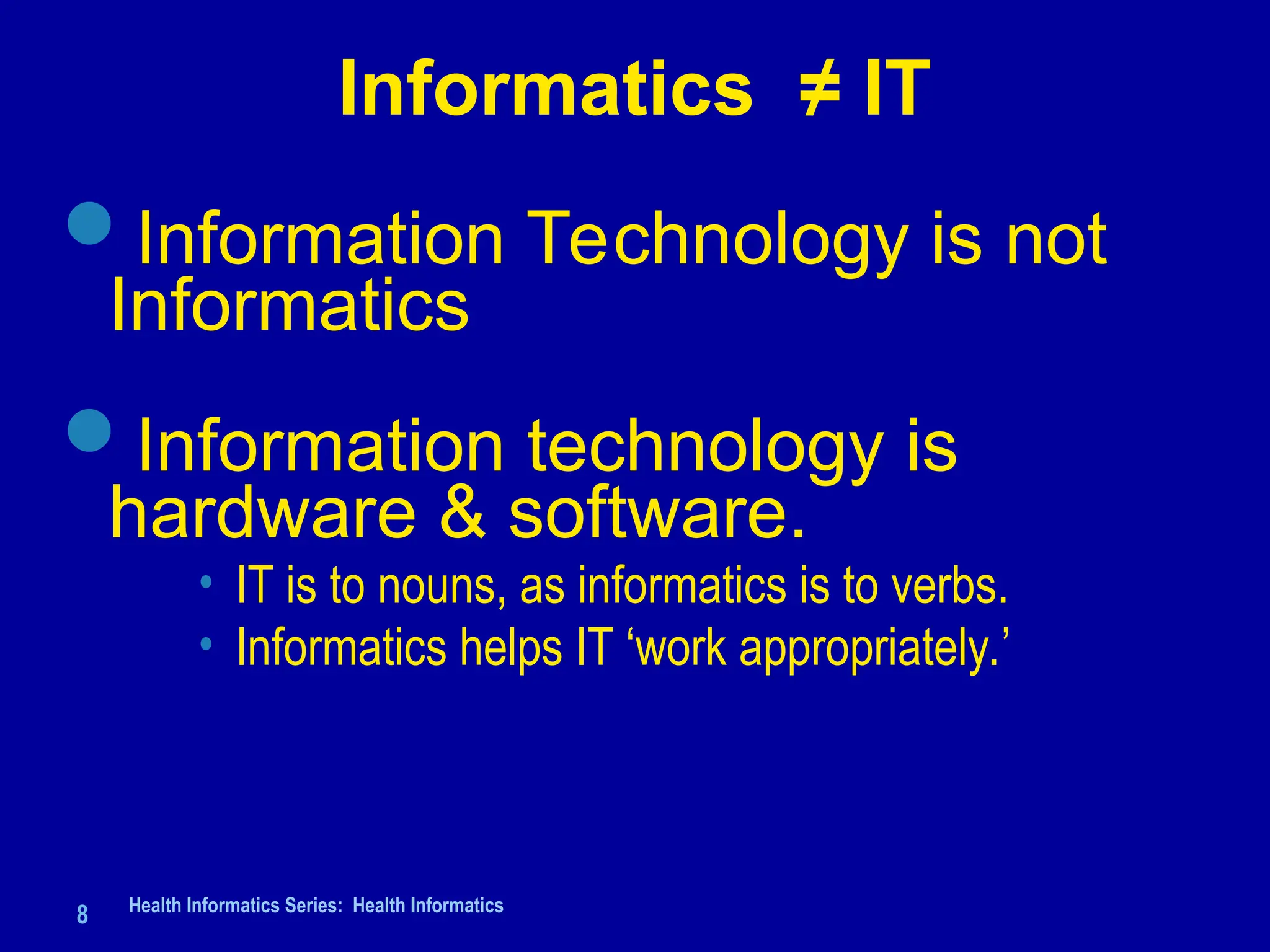 Introduction to health informatics course | PPT