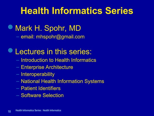 Introduction to health informatics course | PPT