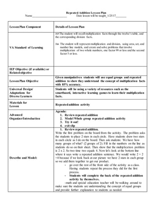 Repeated Addition-3rd grade | DOCX