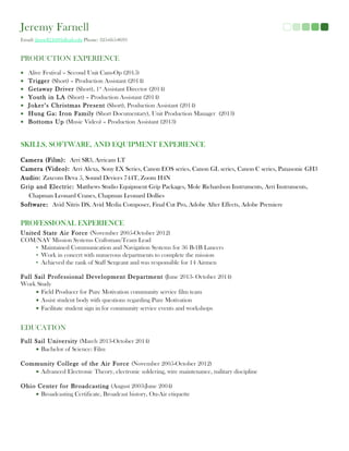 Jeremy Farnell Resume | PDF
