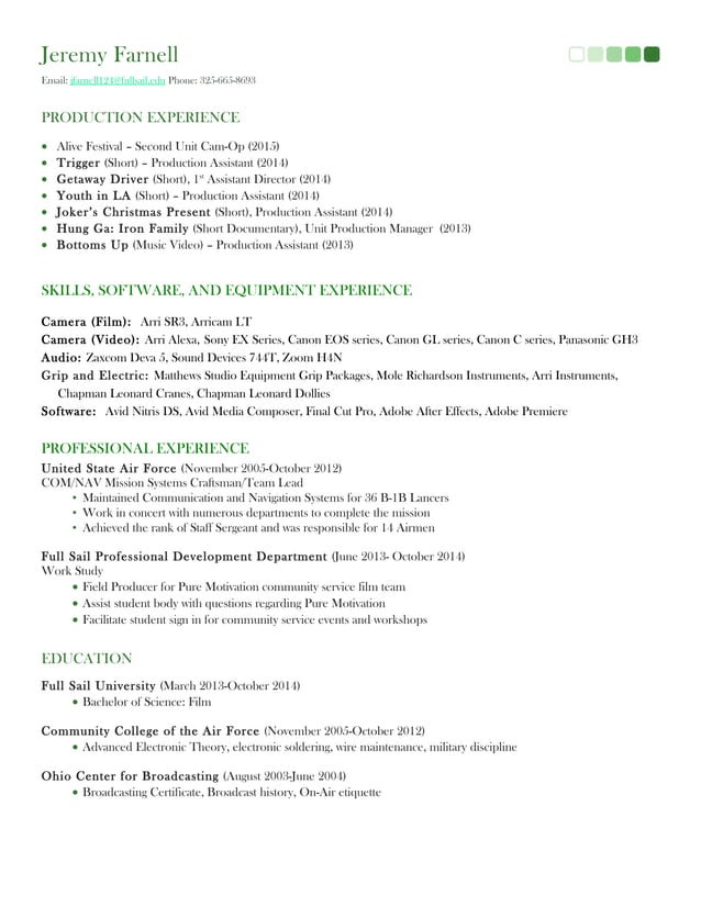 Jeremy Farnell Resume | PDF