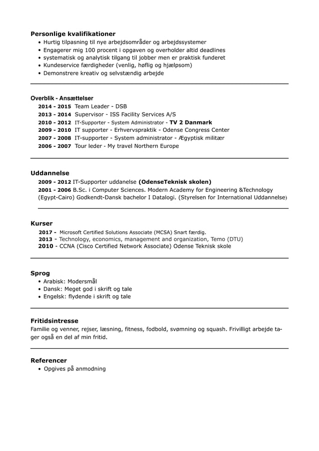 CV - Kompetencer 2017 | PDF