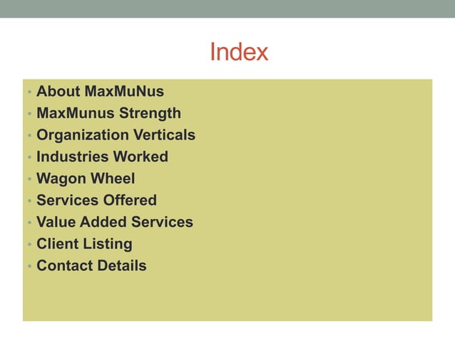 Company Profile - MaxMuNus | PPT