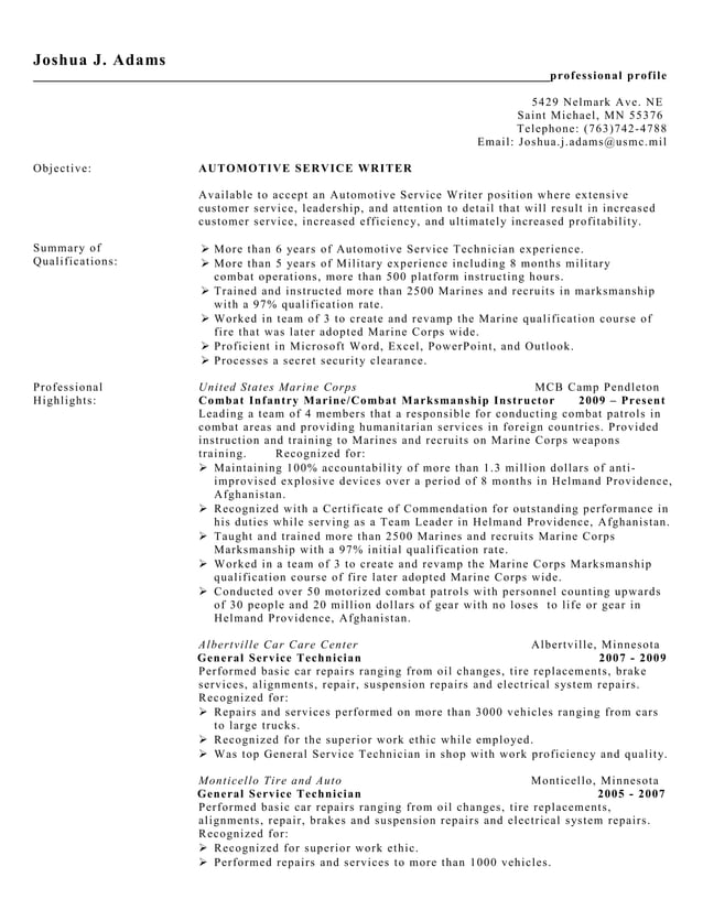 Joshua Adams Resume | DOC