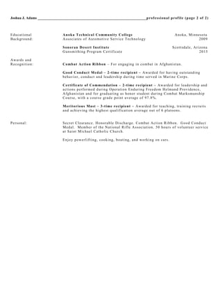 Joshua Adams Resume | DOC