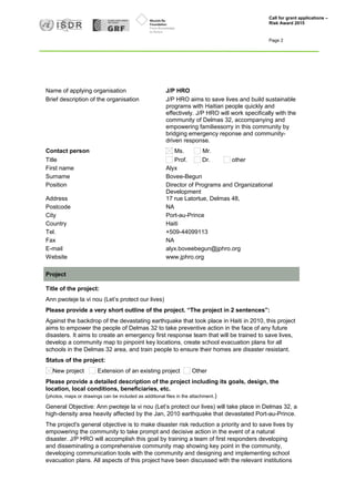 Risk Award Proposal | DOC