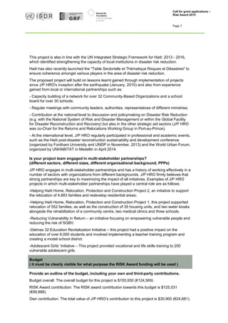 Risk Award Proposal | DOC