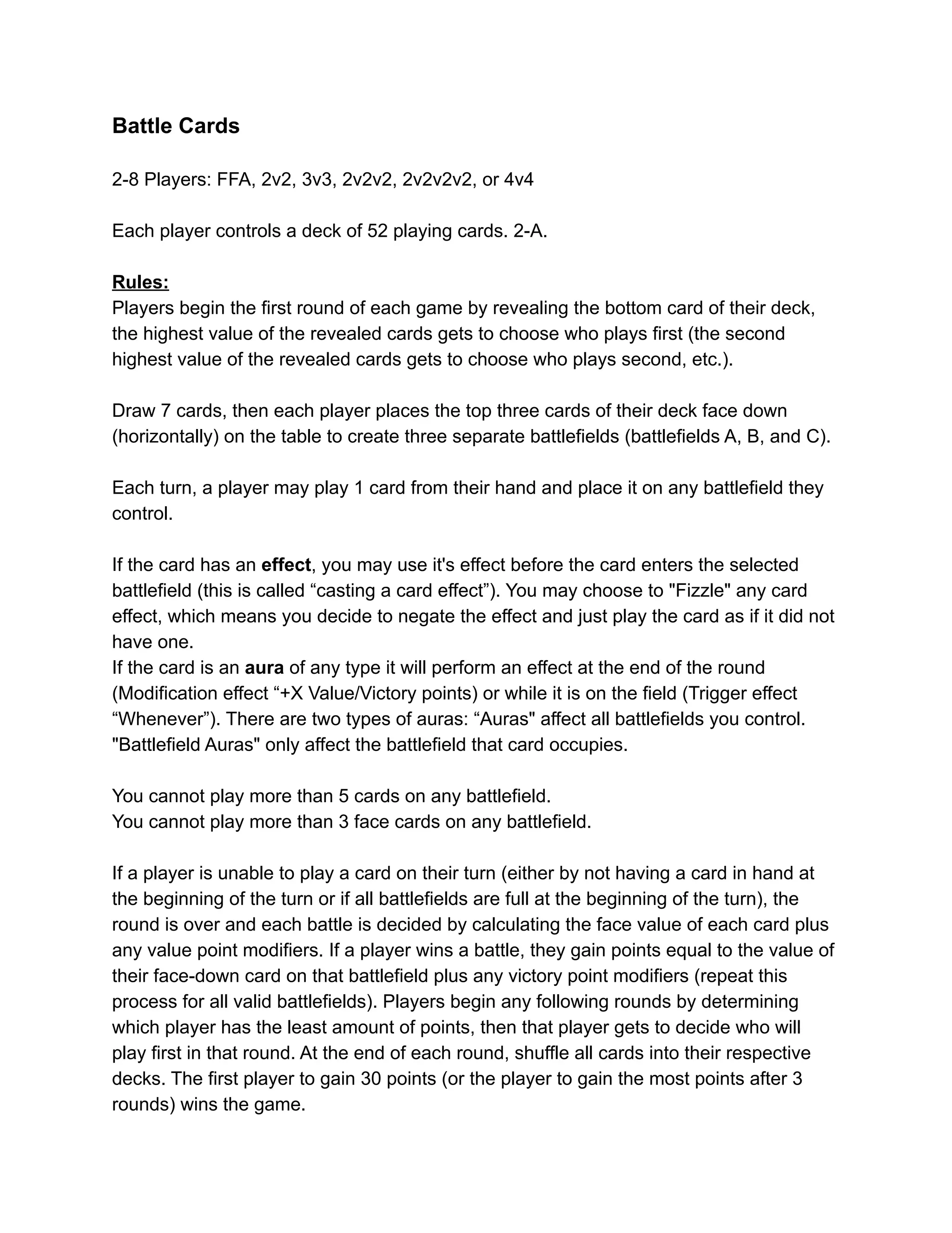 Battle Cards | PDF