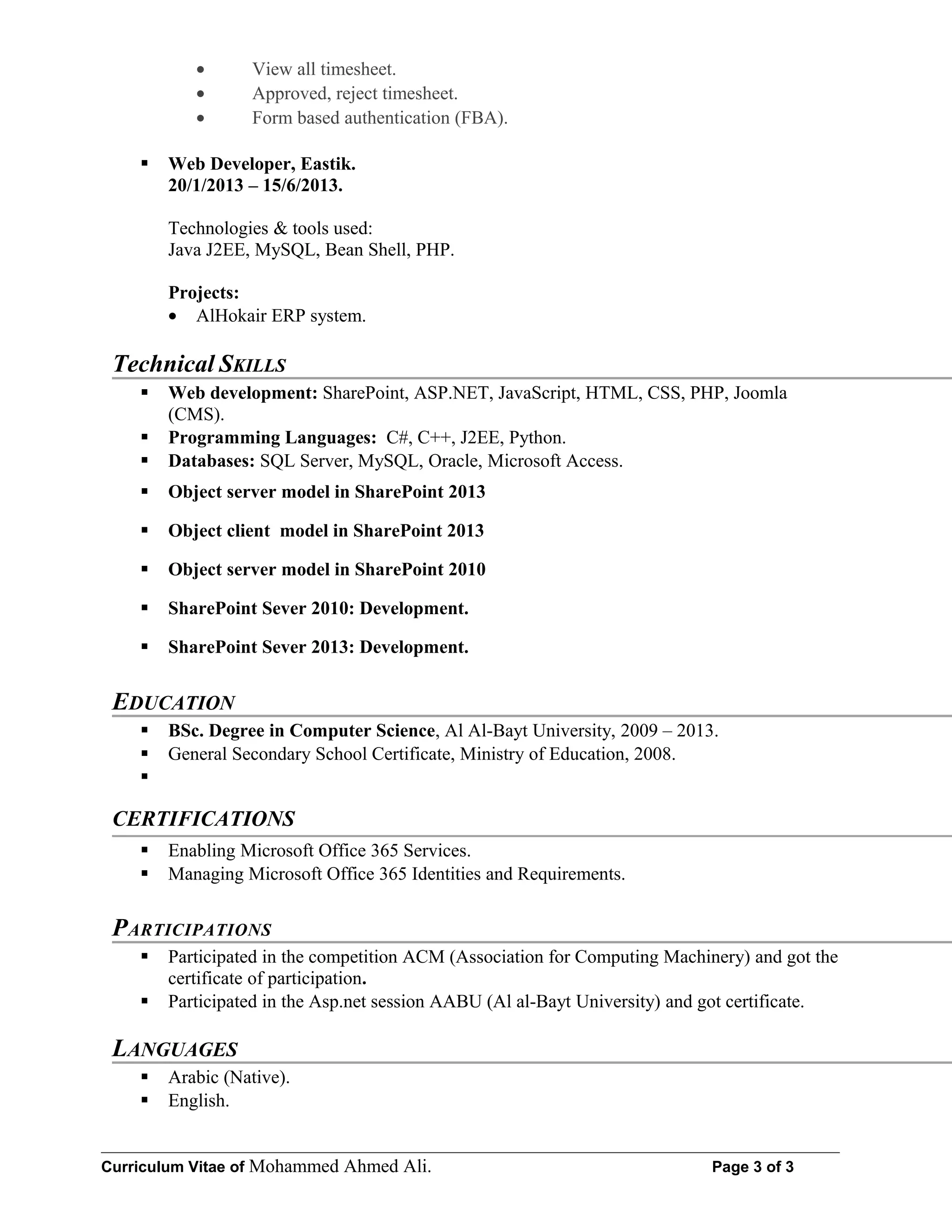 CV-Mohammad-Ahmad | PDF