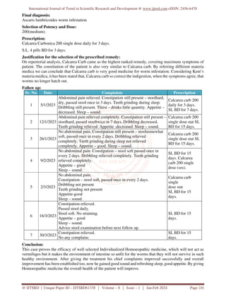 A Case Review of Ascaris Lumbricoides Worm Infestation | PDF