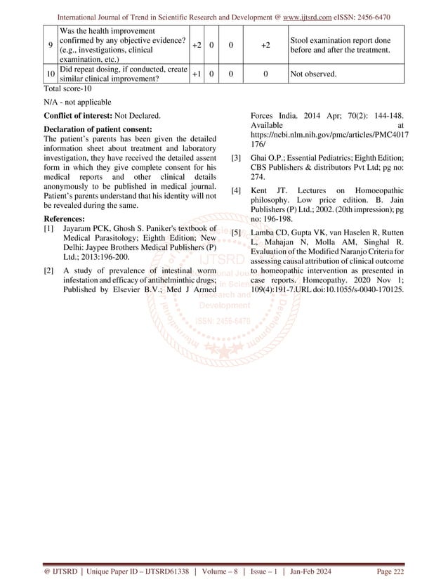 A Case Review of Ascaris Lumbricoides Worm Infestation | PDF