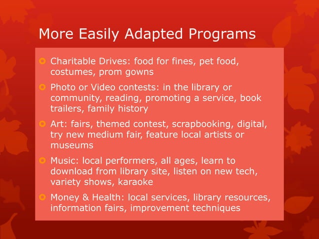 36 Adult Program Ideas in 90 Minutes (August 2019) | PPT