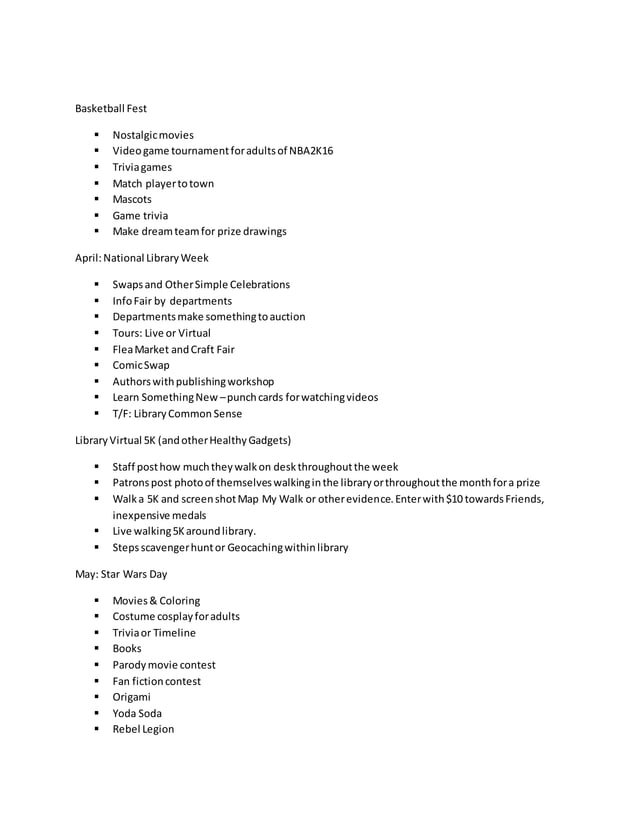36 Adult Program Ideas Outline | DOCX | Arts and Crafts | Hobbies ...