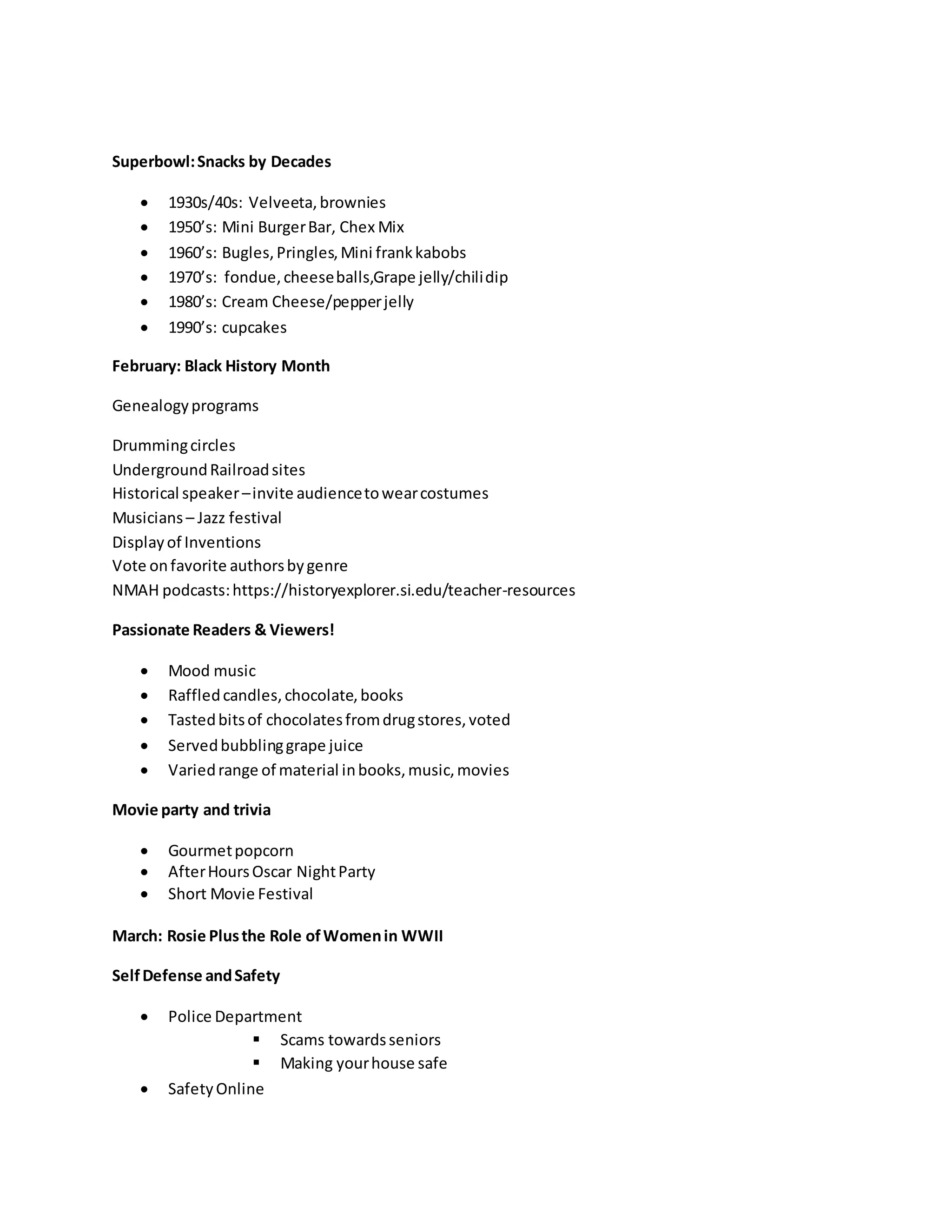 36 Adult Program Ideas in 90 Minutes: Presentation Outline (August 2019 ...