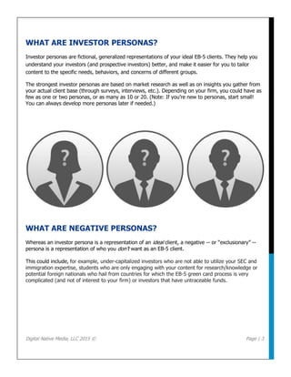 How to Create EB-5 Investor Personas For Your Practice | PDF
