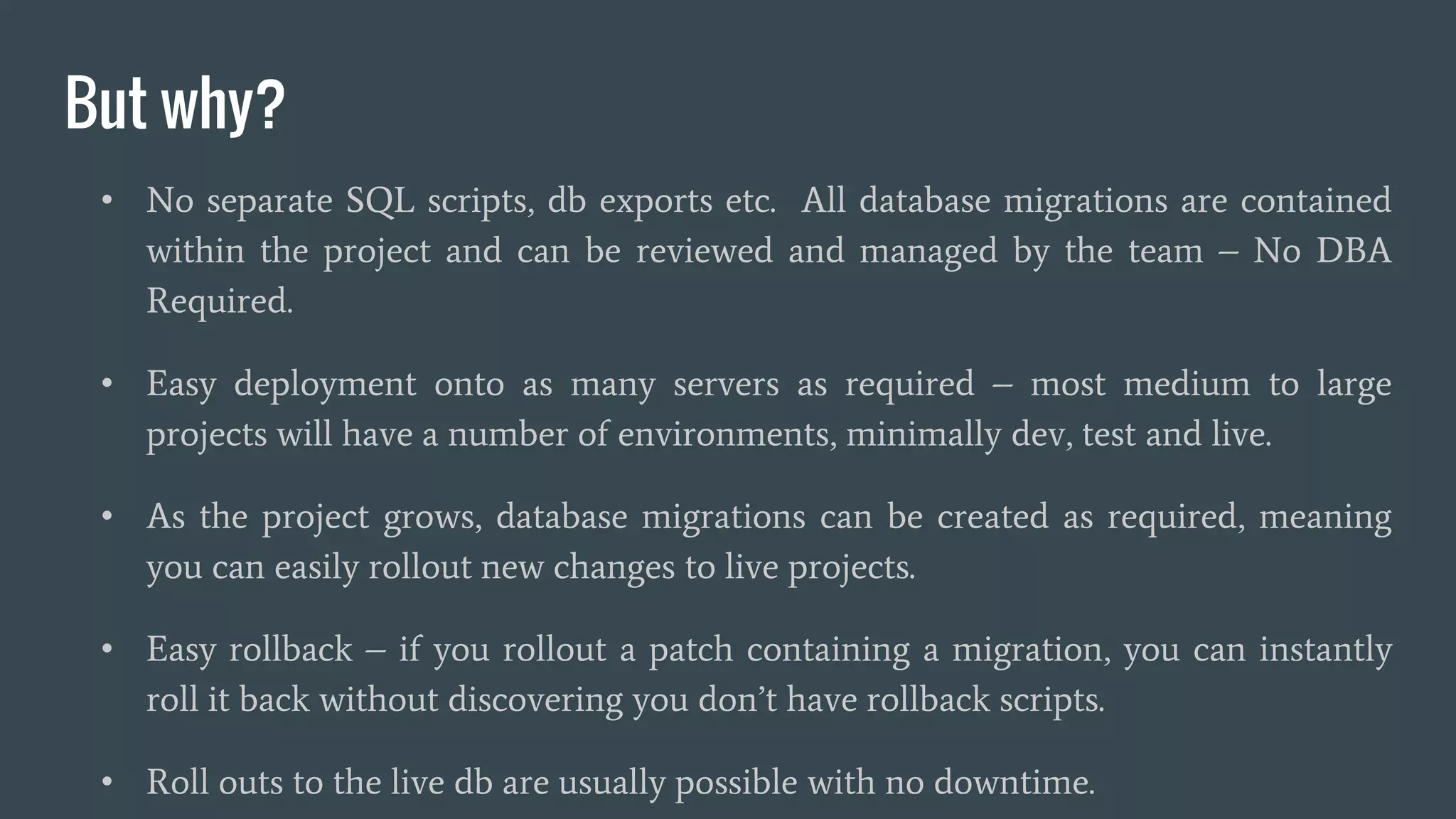 Easy Database Migrations With C And Fluentmigrator Ppt
