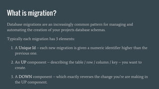 Easy database migrations with C# and FluentMigrator | PPTX
