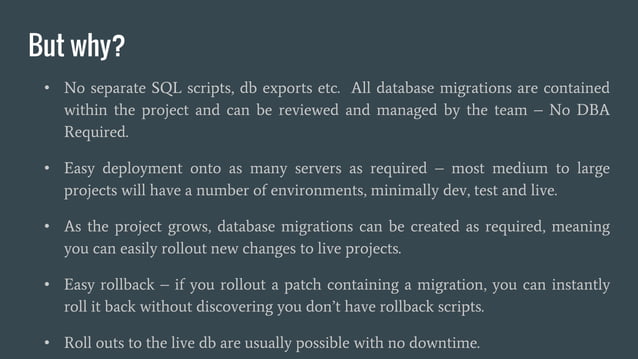 Easy database migrations with C# and FluentMigrator | PPT