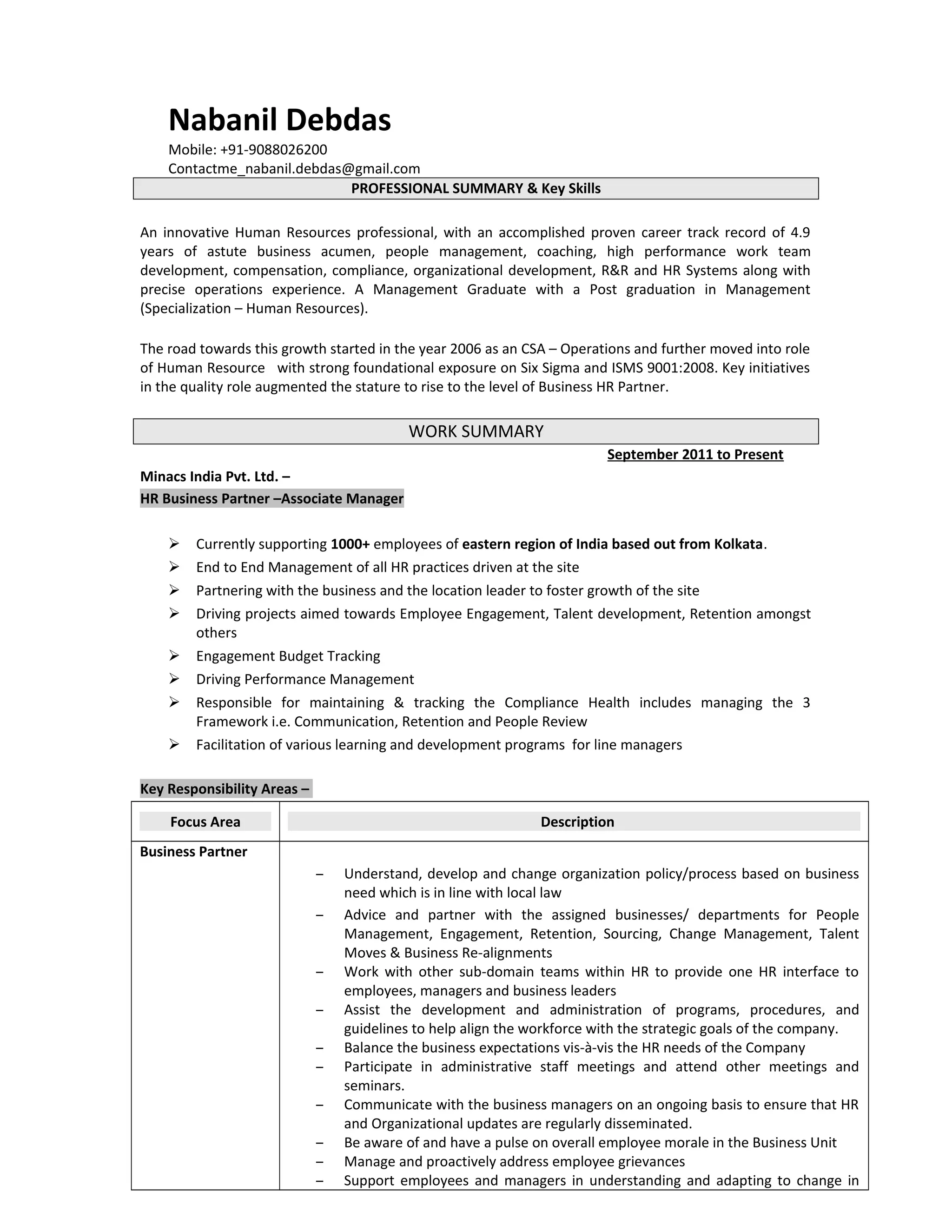am resume | DOC | Human Resources | Business
