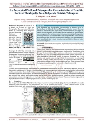 An Account of Field and Petrographic Characteristics of Granitic Rocks ...